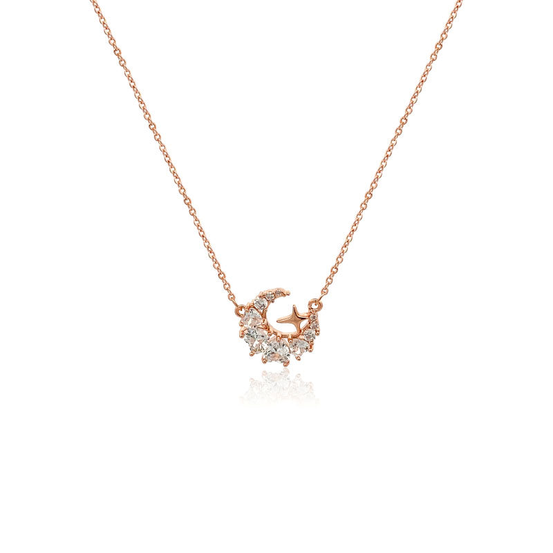 Moon Cubic Zirconia Necklace – CHOMEL