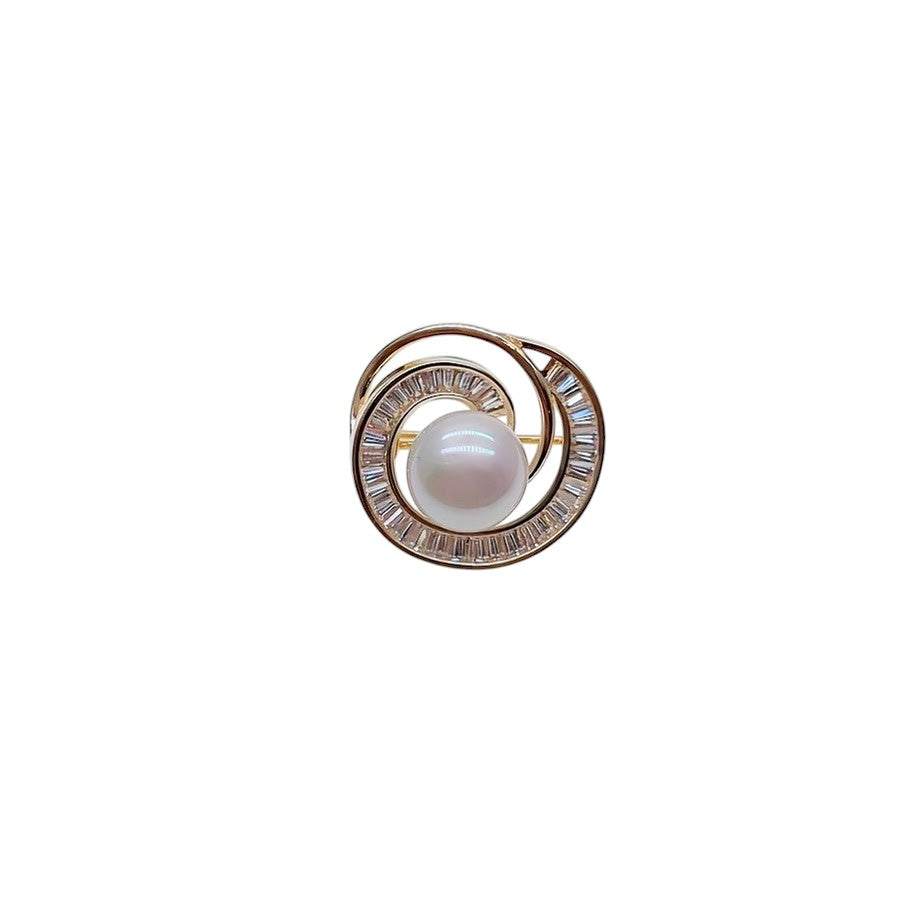 Spiral Simulated Pearl Brooch - Elegant Gold Plated Jewelry for Any ...